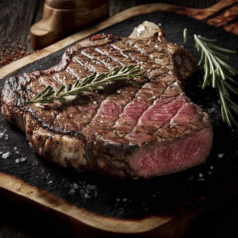Premium Photo Juicy Medium Beef Rib Eye Steak Slice