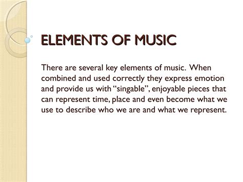 Elements Of Music Great Ppt