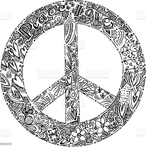 Black And White Peace Symbol Stock Illustration Download Image Now