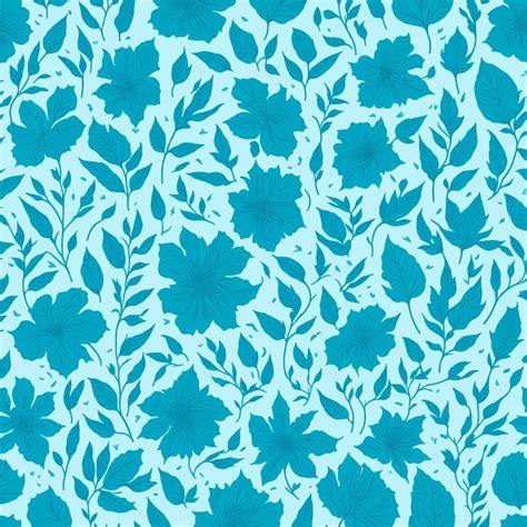 Premium Vector A Blue Floral Pattern With Flowers On A Blue Background