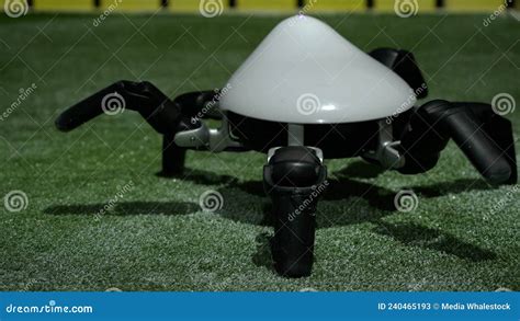 Demonstrating Movement Of Spider Robot At The Exhibition Of Science And