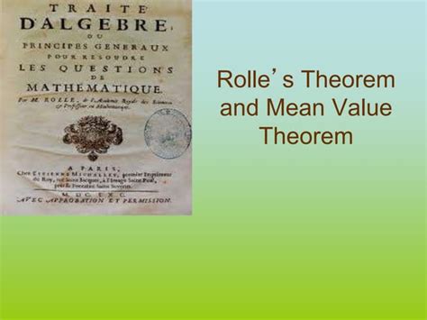 Rolles Theorem Mean Value Theorem Pdf