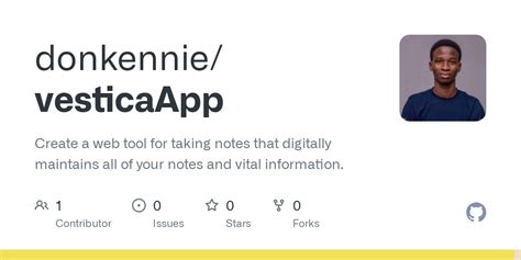 github donkennie vesticaapp create a web tool for taking notes that