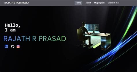 Webdevelopment Portfolio Tailwindcss Javascript Html Rajath R