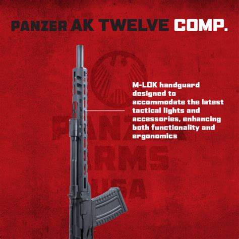 Panzer Arms Ak12 Competition Style Black Waluminum M Lok Sleeve