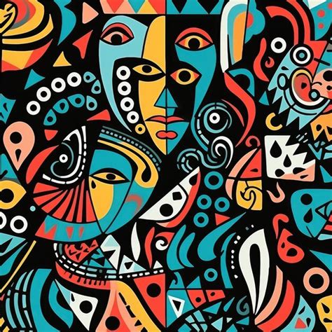 Premium Ai Image Vibrant Abstractions Exploring The Picassostyle Pattern