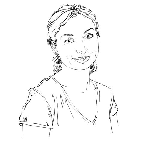 Premium Vector Vector Art Drawing Portrait Of Gorgeous Happy Smiling