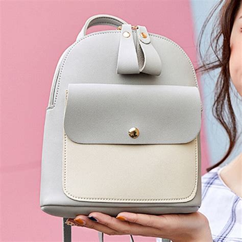 Summer Small Leather Patchwork Backpack Korean Stu Vicedeal