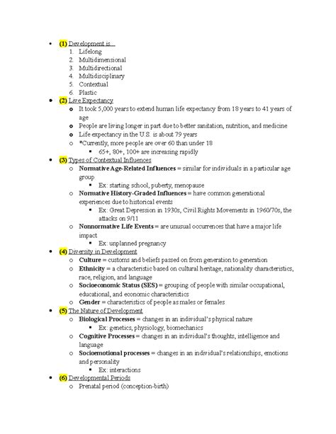 Ch 1 Life Span Perspective 1 Development Is 1 Lifelong 2