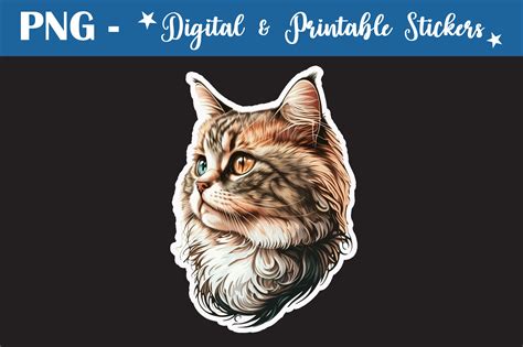 Cute Cat Sticker Design Png Graphic By Aleksandarbeowulf · Creative Fabrica