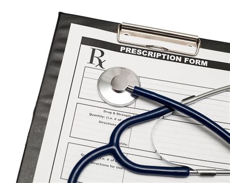 Blank Rx With Stethoscope Premium Photo
