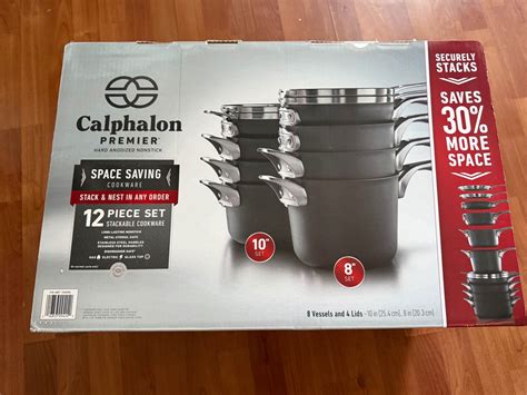 Brand New In Box Calphalon 12 Piece Stackable Cookware Set Retails For