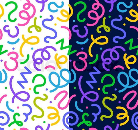 Color Squiggle Line Pattern Vector Vibrant Playful And Col Colourbox