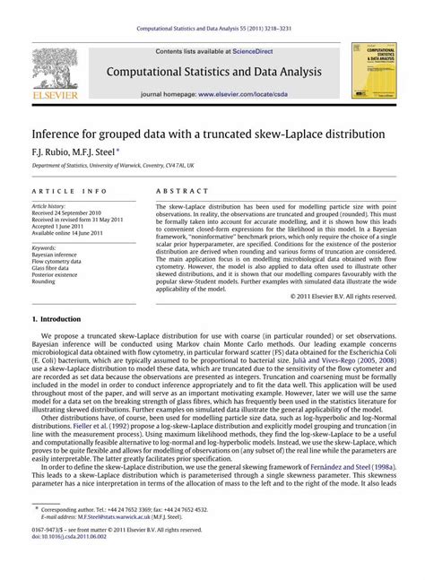 Pdf Inference For Grouped Data With A Truncated Skew Laplace