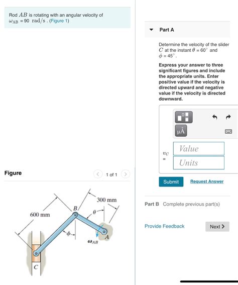 solved rod ab is rotating with an angular velocity of wab