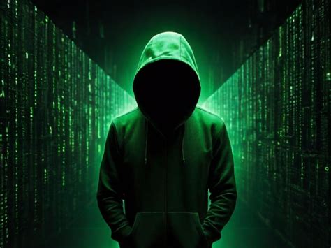 Cyber Security Hacker With Binary Background Premium Ai Generated Image