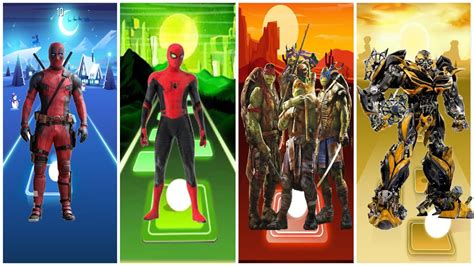 Deadpool Vs Spiderman Vs Teenage Mutant Ninja Turtles Vs Transformers Tiles Hop Journey Youtube