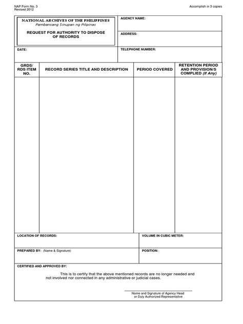 Nap Form No 3 Pdf