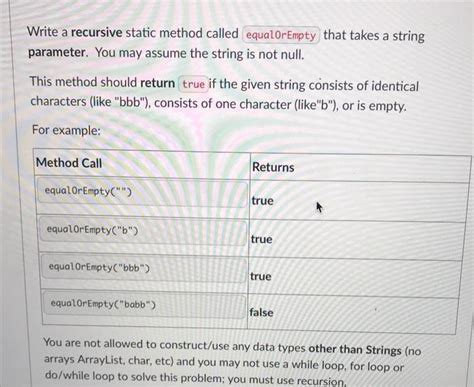 Solved Write A Recursive Static Method Called That Takes A