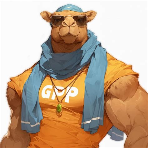 Premium Vector A Tall Camel Fitness Trainer Cartoon Style