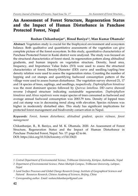 Pdf An Assessment Of Forest Structure Regeneration Status And The