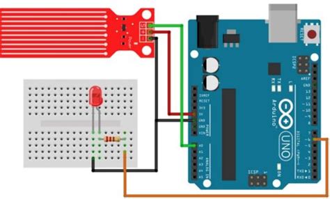 Подключение датчика уровня воды к Arduino Uno: схема и программа