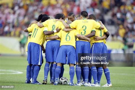 World Cup Team Brazil In Huddle Before Game Vs Croatia Berlin