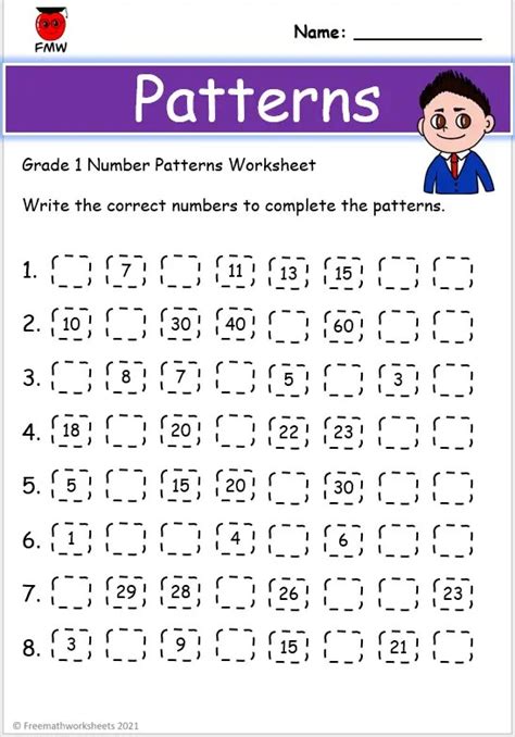 Number Pattern Worksheets Worksheets Library