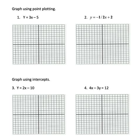 solved graph using point plotting 1 y 3x−5 2 y −1 2x 2