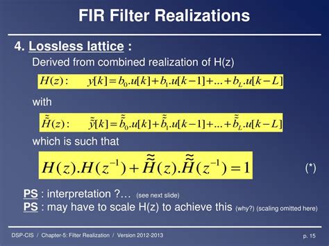 PPT DSP CIS Chapter Filter Realization PowerPoint Presentation Free Download ID