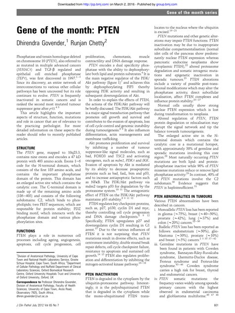 Pdf Gene Of The Month Pten