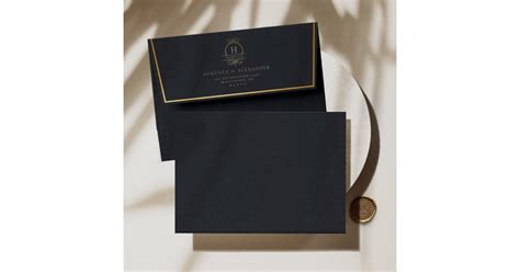 Elegant Romantic Gold Monogram Classy Wedding Envelope Zazzle