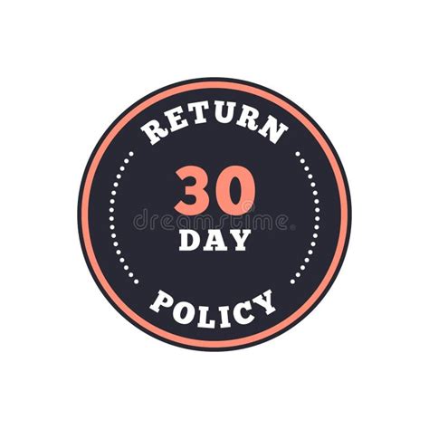 Return Policy Badge With 30 Day Guarantee In Coral And Navy Circular