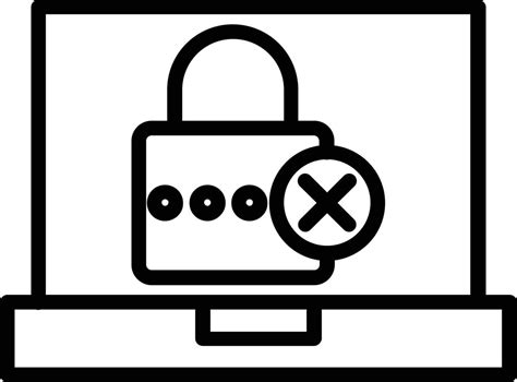 Wrong Password Vector Line Icon 9286286 Vector Art At Vecteezy