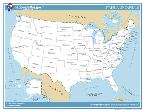 Map Of Usa With State Capitals Printable Us Maps