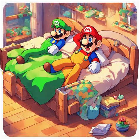 Mario And Luigi Sleeping In Their Beds By 636062 On Deviantart