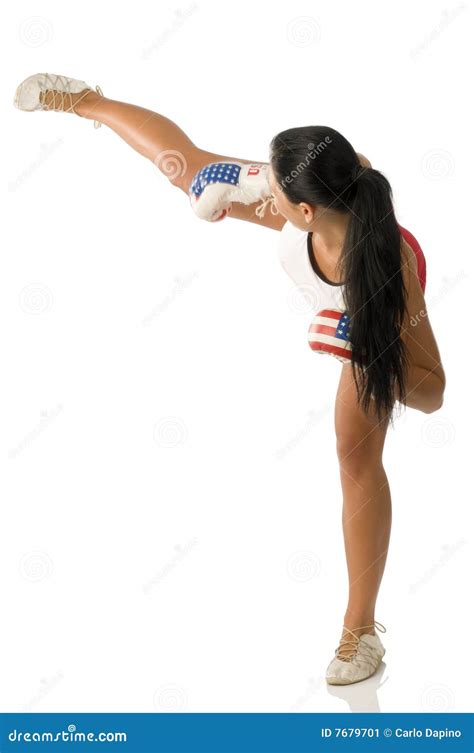 The Kicking Girl Stock Image Image Of Posture Practice 7679701