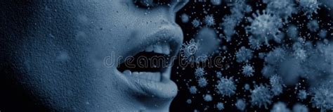 Cold Germs Entering The Mouth In Microscopic Detail Showcasing The