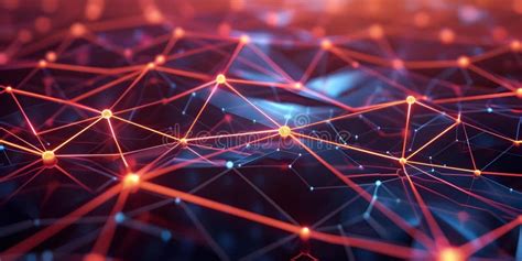 High Resolution D Rendering Of Glowing Technology Network Triangle With Big Data Connections