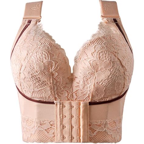Push Up Deep Cup Bra Back Smoothing Lace Lingerie For Women Plus Siz