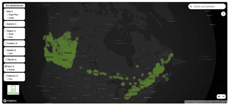 Cellular Network Coverage Antenna Map In Canada