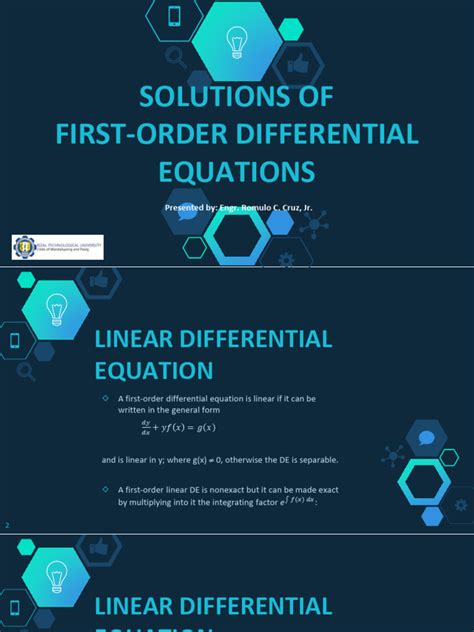 First Order Differential Equations Guide Pdf Equations