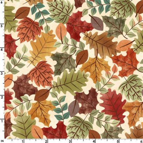 Hello Autumn Leaf Pile Cotton Fabric Maywood Studios Continuous Cuts