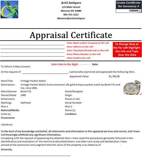 Certificate Of Appraisal Template At Tinley Templates