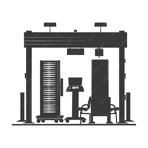 Premium Vector Silhouette Airport Security Checkpoint With Xray
