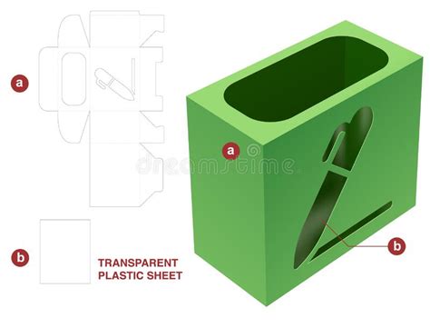 Cardboard Box Die Cut Template Design Stock Vector Illustration Of