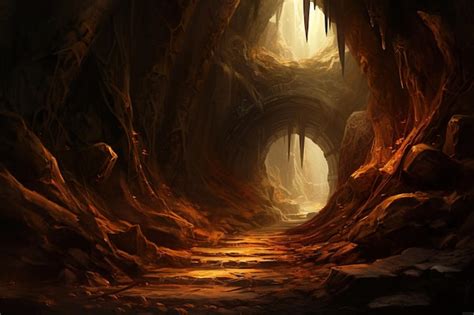 Premium AI Image A Dark Tunnel With A Tree In The Middle