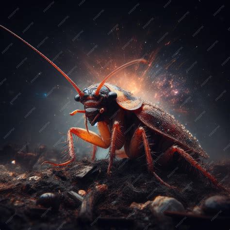 Premium Ai Image Cockroach On A Leaf Macro Insect Backgroun