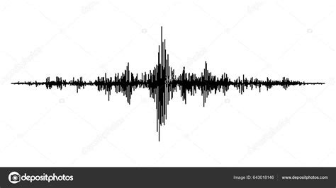 Earthquake Seismograph Wave Isolated Vector Seismic Activity Waveform Low High Stock Vector By