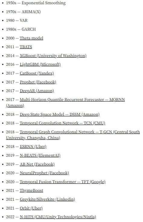 Cyril Aschenbrenner On Linkedin A Brief History Of Timeseries Forecasting How Many Do You